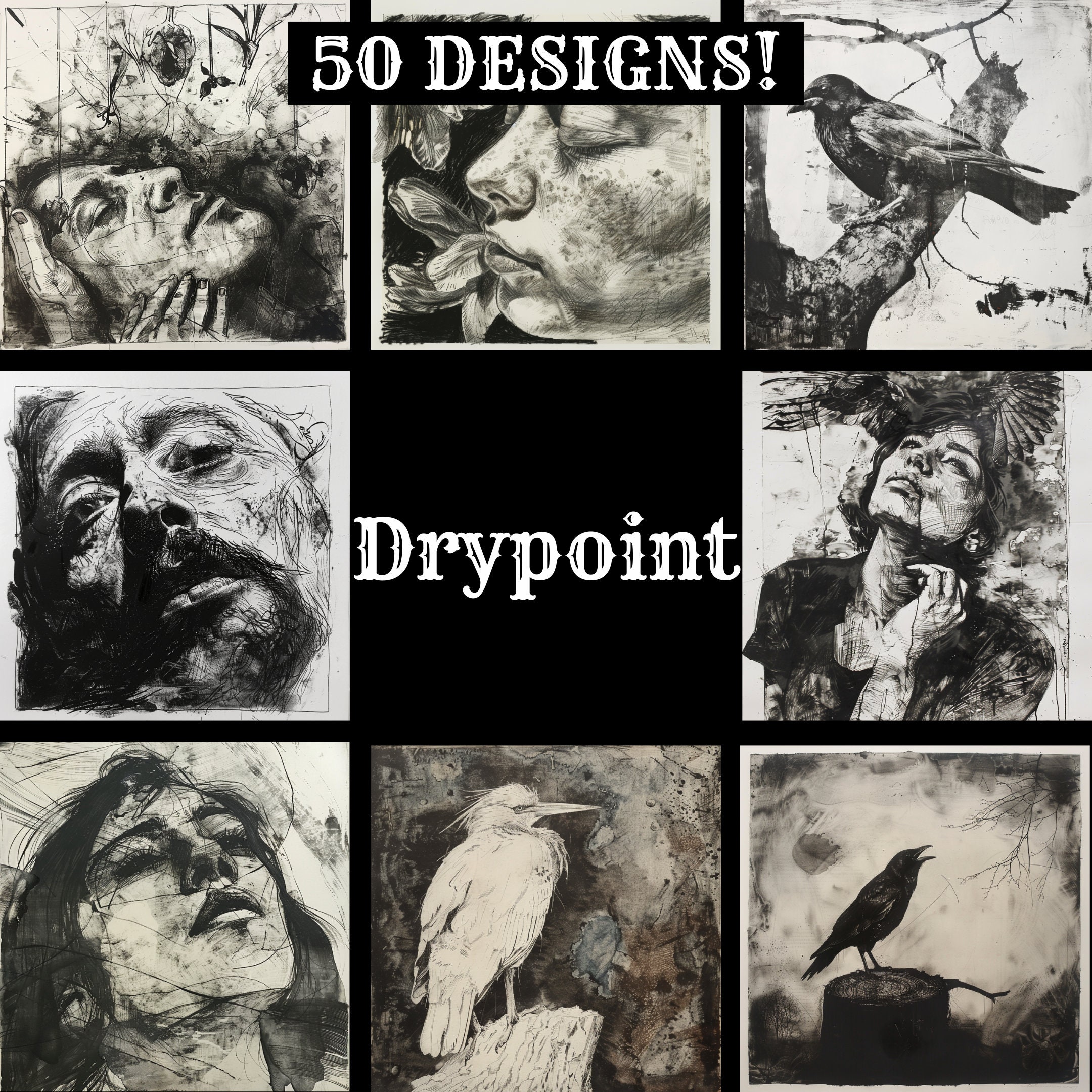 Drypoint Paper, Drypoint Printable Paper, Vintage Drypoint, Drypoint ...