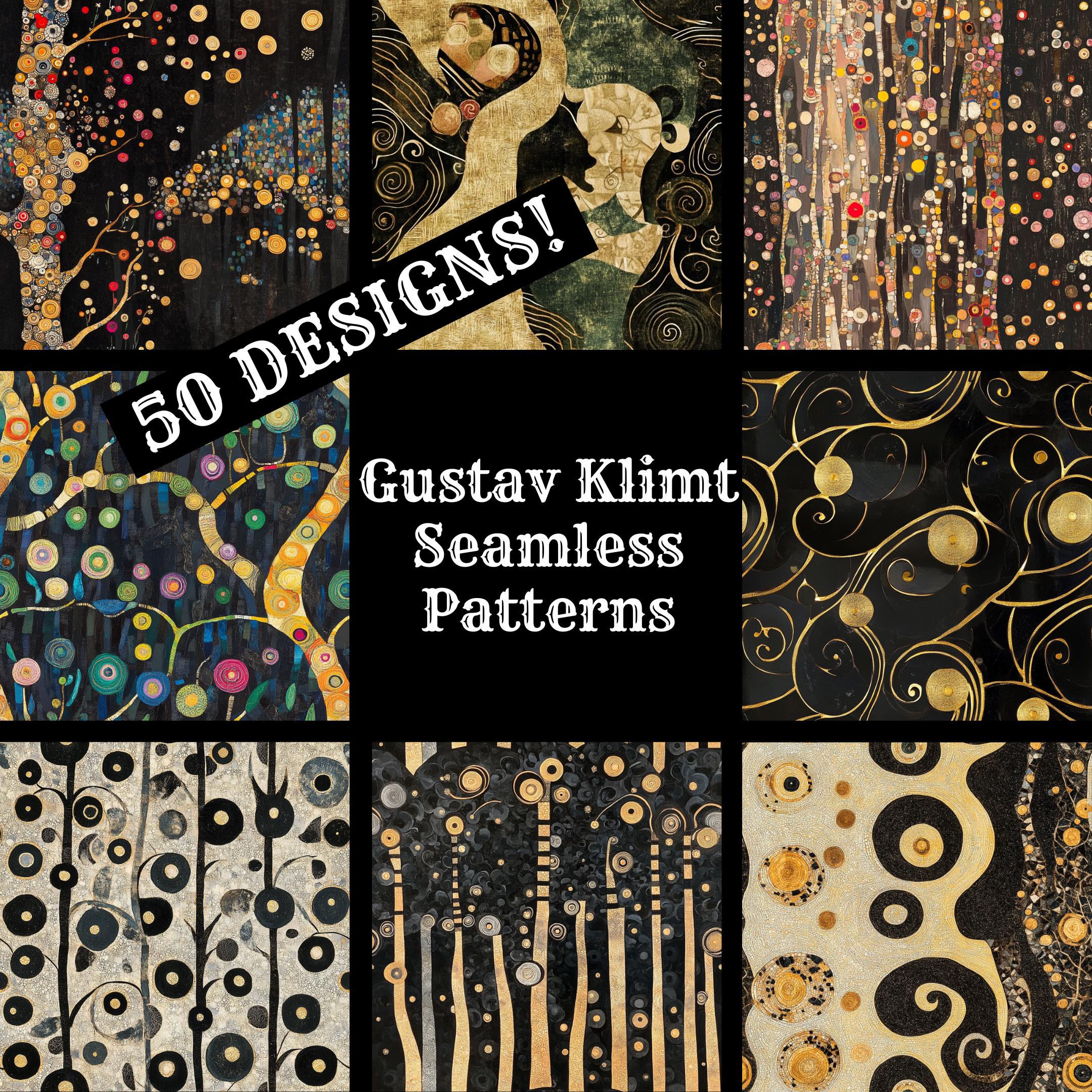 Gustav Klimt Seamless Patterns: Printable Digital Paper (digital ...