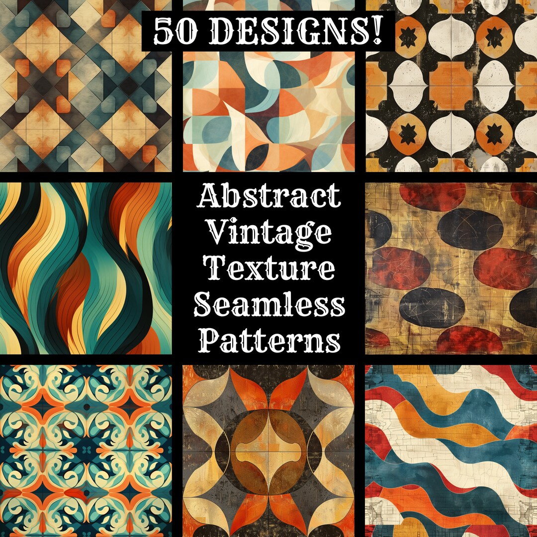 Abstract Vintage Digital Paper, Printable Seamless Textures for ...