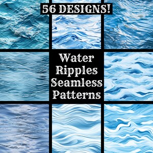 Water Ripples Seamless Digital Paper, Printable Scrapbook Paper ...