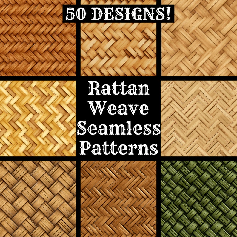 Rattan Weave Seamless Patterns, Digital Paper (PNG) - Etsy