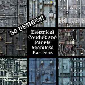 Electrical Conduit and Panels Seamless Digital Paper, Printable ...