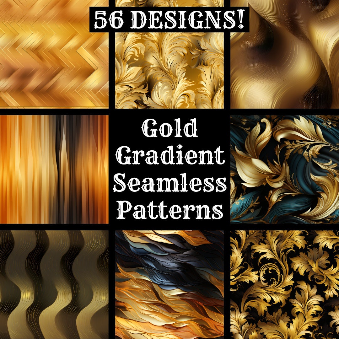 Gold Gradient Seamless Digital Paper, Printable Scrapbook Paper ...