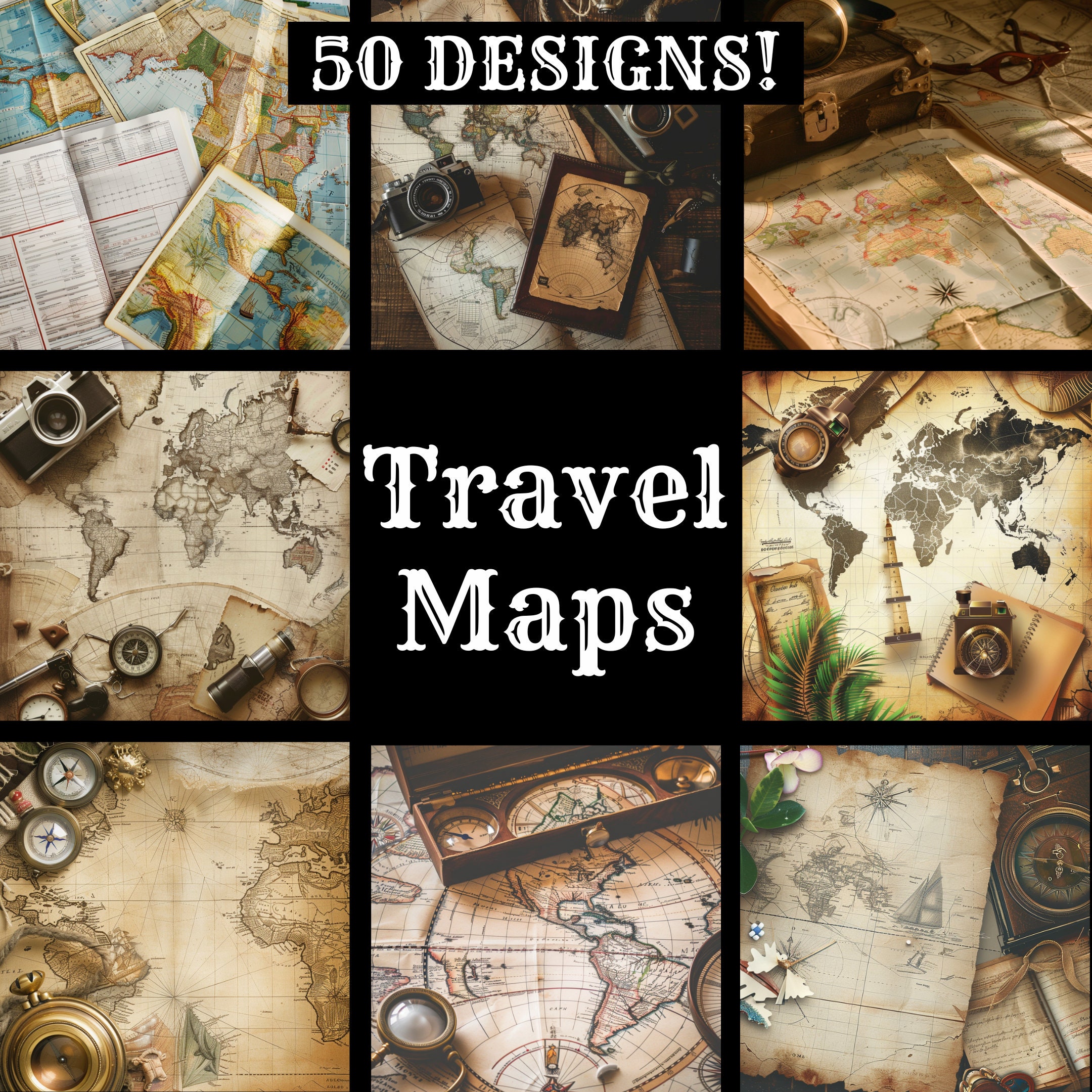 Travel Maps Paper, Travel Maps Printable Paper, Vintage Travel Maps ...