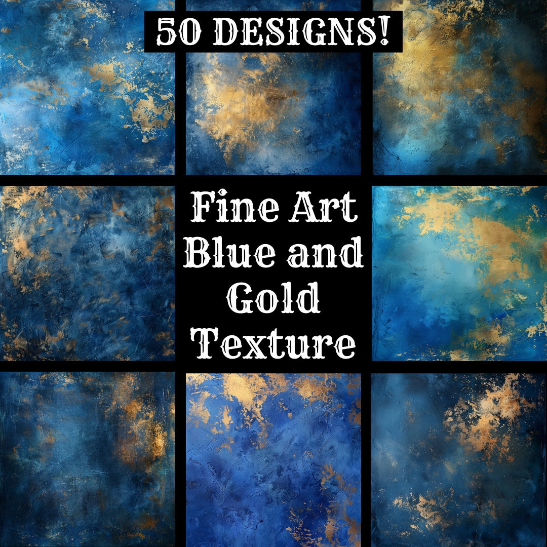 Fine Art Blue and Gold Texture Paper, Fine Art Gold and Blue Printable ...