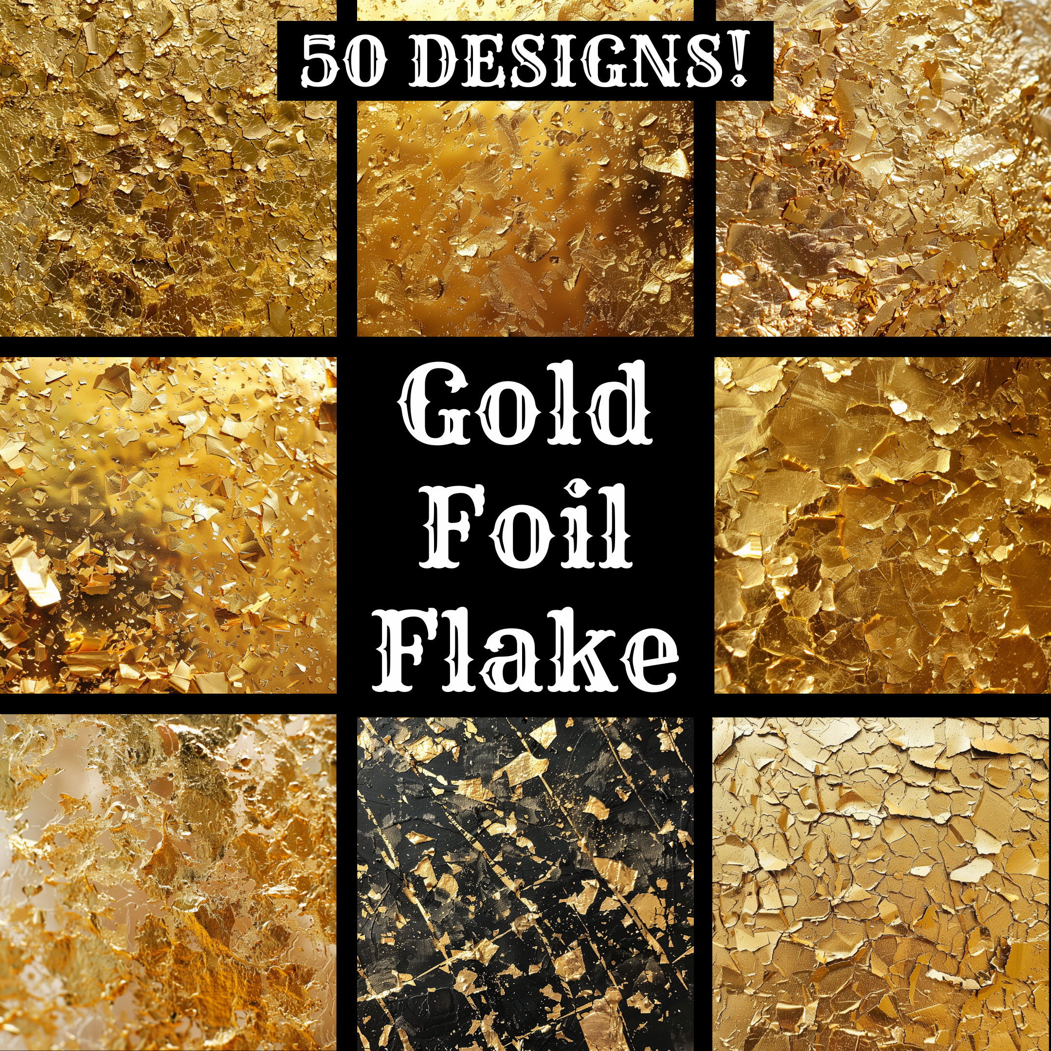Gold Foil Flake Digital Paper: Vintage Journal Scrapbook (digital ...