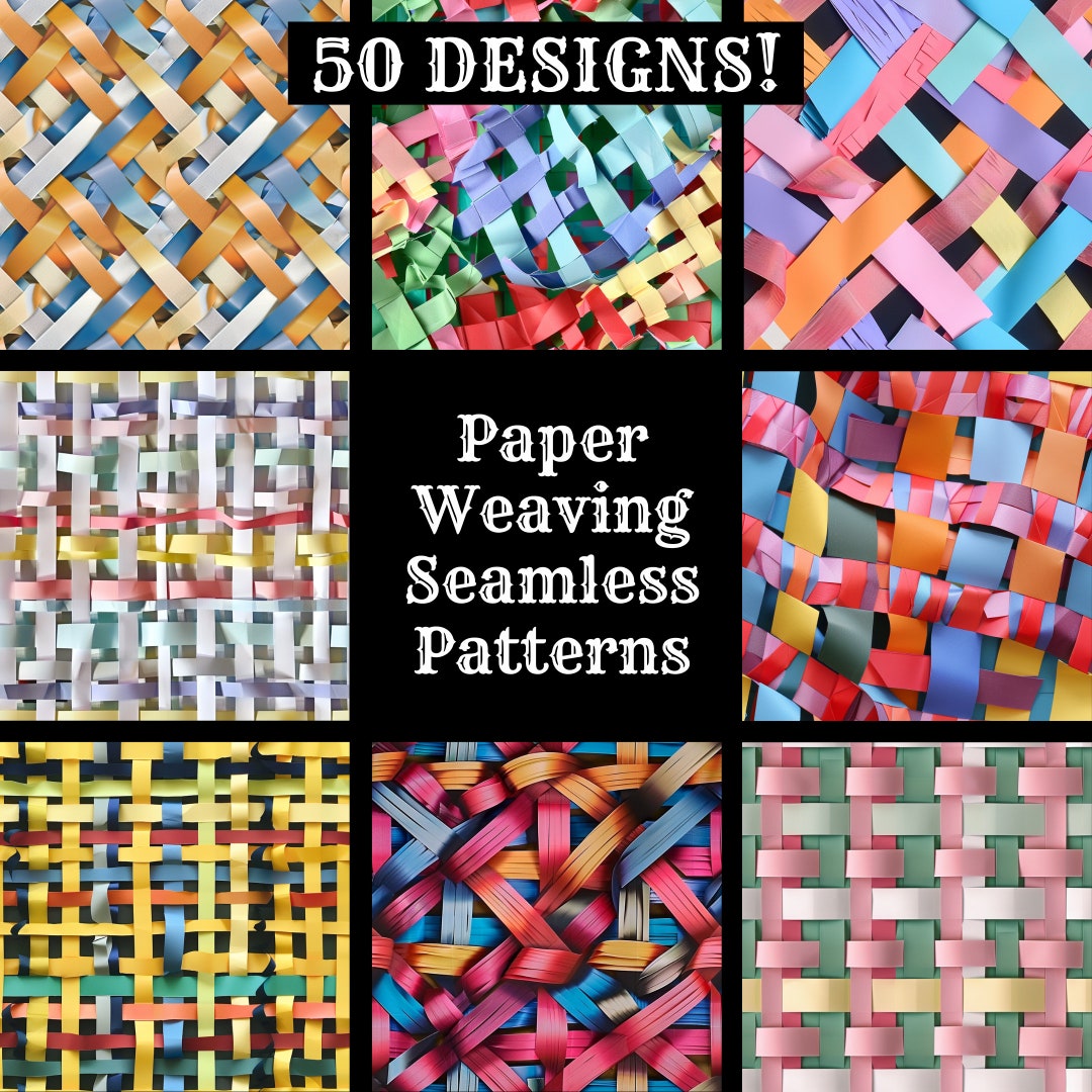 Paper Weaving Seamless Digital Paper, Paper Weaving Printable Scrapbook ...