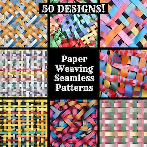 Paper Weaving Seamless Digital Paper, Paper Weaving Printable Scrapbook ...