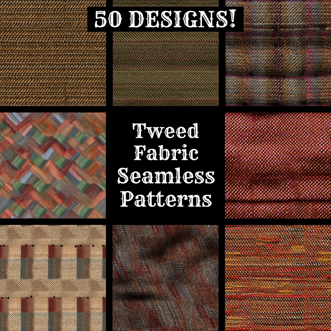 Tweed Fabric Seamless Patterns: 50 Digital Papers (PNG, 300 Dpi) - Etsy