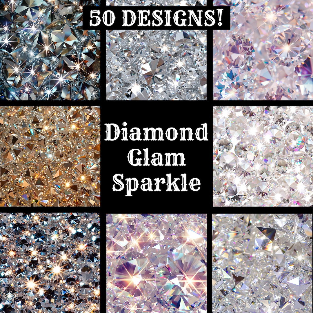 Diamond Glam Sparkle Digital Paper: High-resolution PNG (digital ...