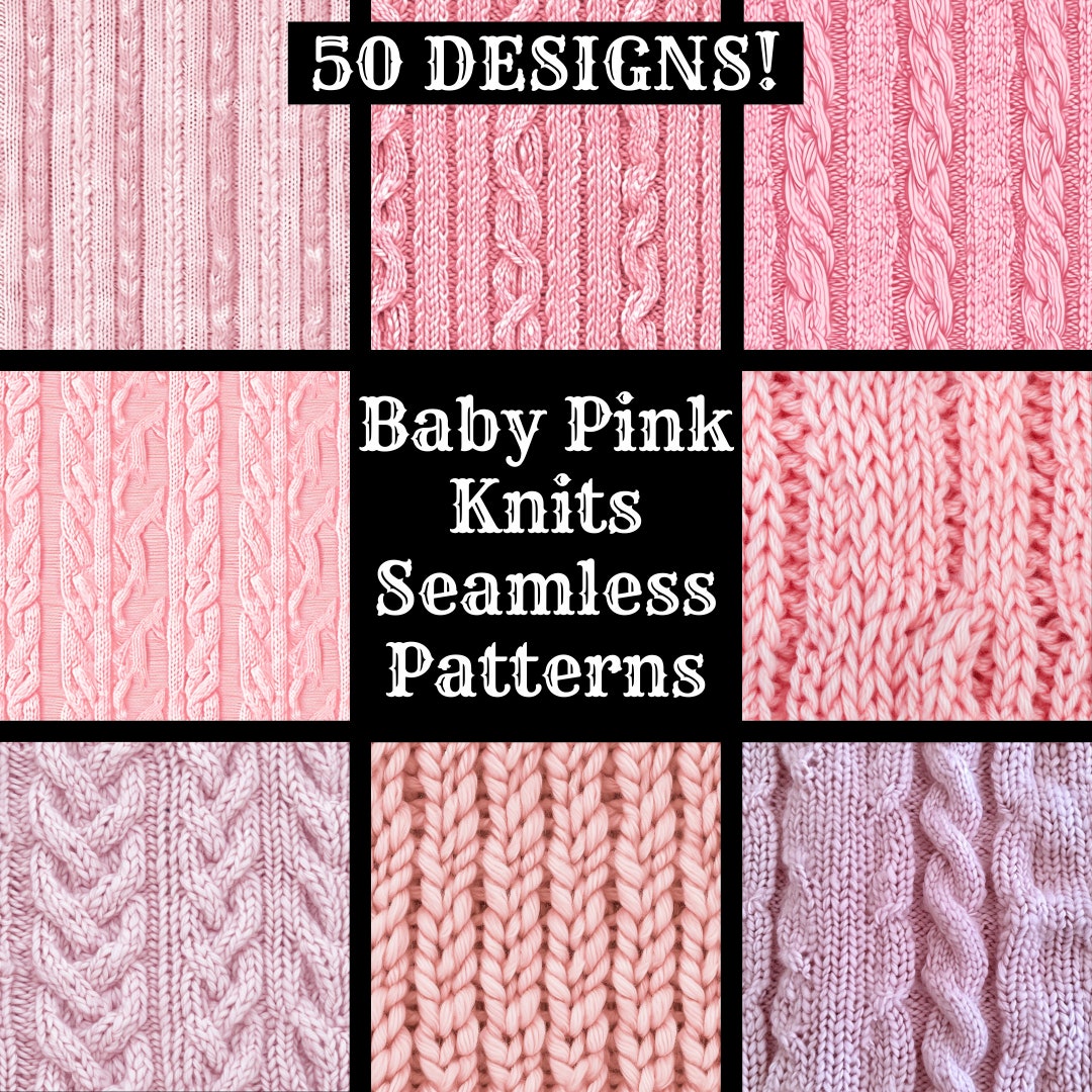 Baby Pink Knits Seamless Digital Paper, Printable Scrapbook Paper ...