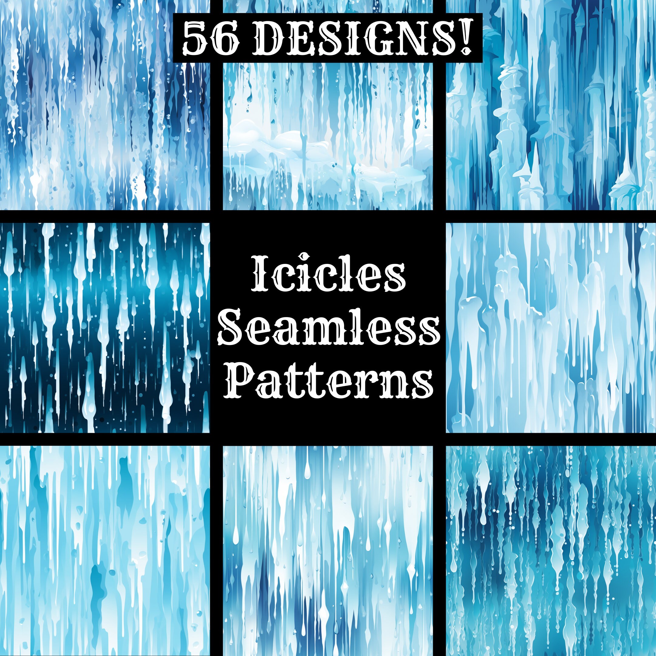Icicles Seamless Digital Paper, Printable Scrapbook Paper Seamless ...