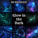 Glow in the Dark Digital Paper: Vintage Journal Inserts (PNG, 12x12 ...