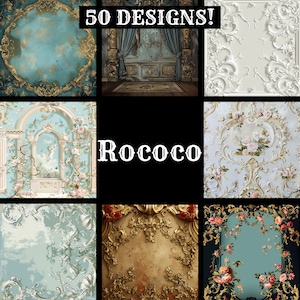 Rococo Paper, Rococo Printable Paper, Vintage Rococo, Rococo Journal ...