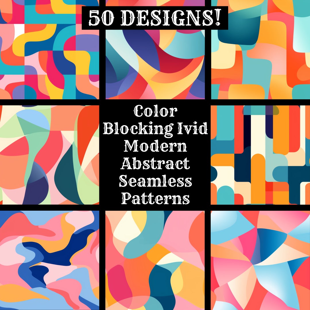 Modern Abstract Color Block Seamless Pattern (digital Download) - Etsy