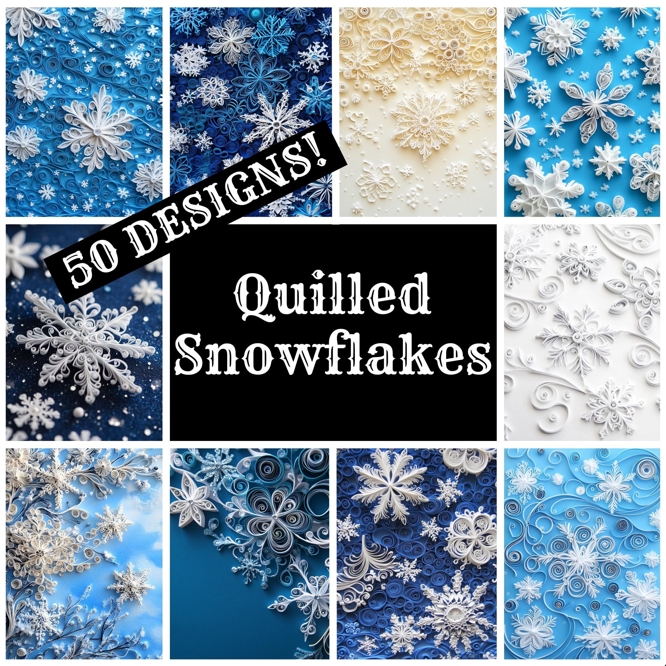 Quilled Snowflakes Digital Paper: Scrapbook Journal Inserts (PNG) - Etsy