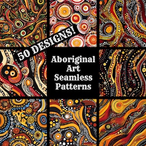 Aboriginal Art Seamless Digital Paper, Aboriginal Art Printable ...