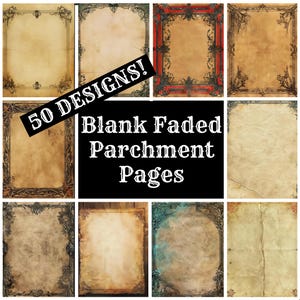 Blank Faded Parchment Pages Journal Paper, Blank Faded Parchment Pages Printable Paper, Vintage ...