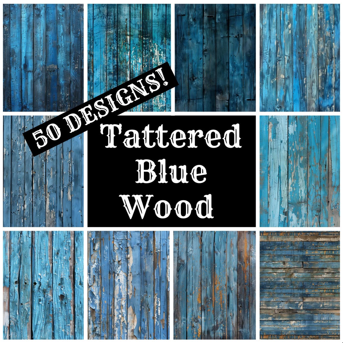 Tattered Blue Wood Digital Paper: Vintage Journal (PNG, 8.5x11 In) - Etsy