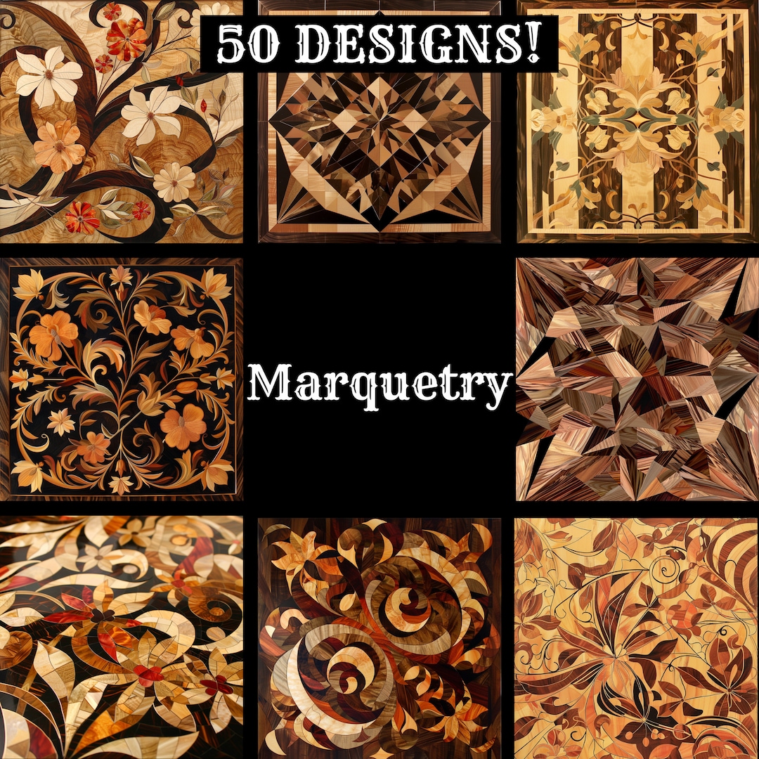Marquetry Paper, Marquetry Printable Paper, Vintage Marquetry ...