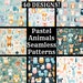 Pastel Animals Seamless Digital Paper, Printable Scrapbook Paper ...