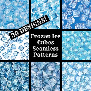 Ice Cubes Seamless Pattern: 50 PNG Digital Papers (digital Download) - Etsy
