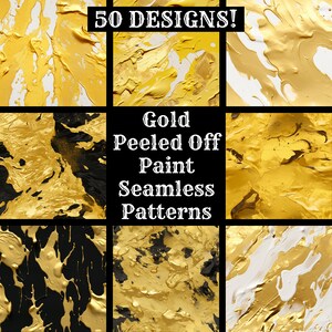 Gold Peeled off Paint Seamless Digital Paper, Printable Scrapbook Paper ...