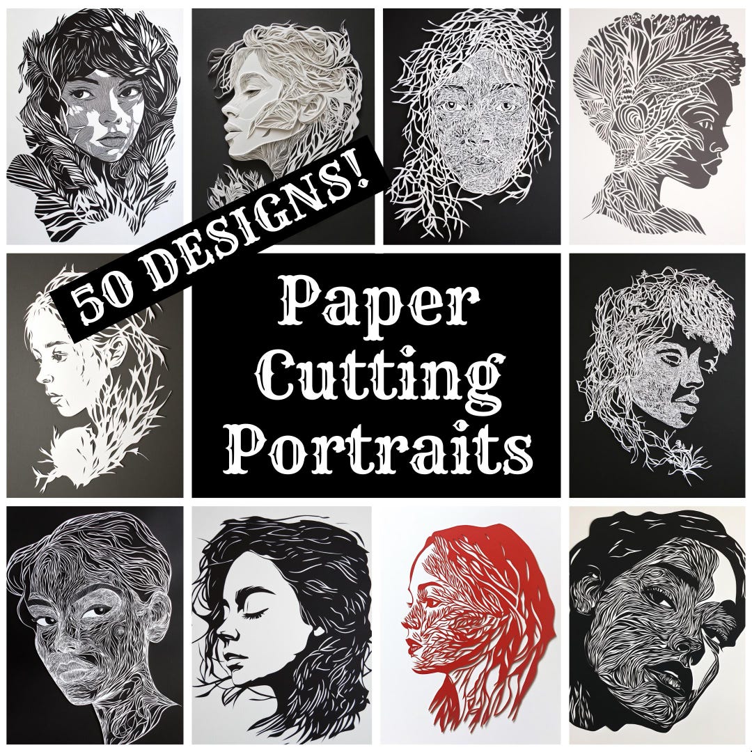 Paper Cutting Portraits Journal Paper, Paper Cutting Portraits ...