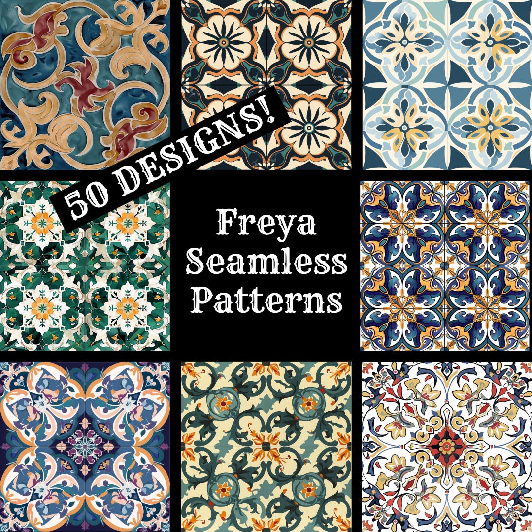 Freya Seamless Pattern: Printable Scrapbook Paper Textures (digital ...