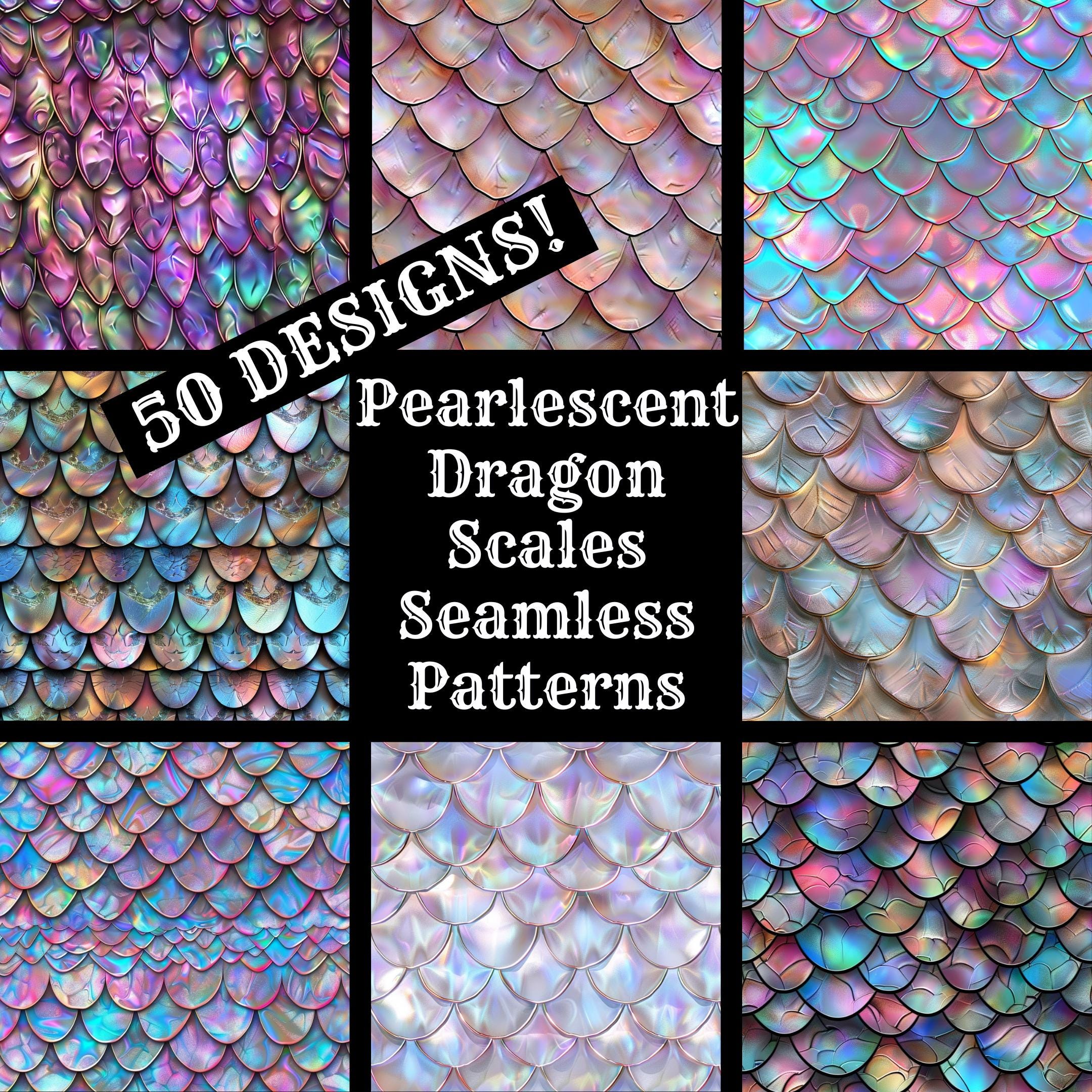 Pearlescent Dragon Scales Digital Paper, Seamless Scales for ...