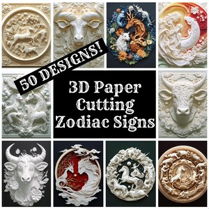 3D Paper Cutting Zodiac Signs Journal Paper, 3D Paper Cutting Zodiac ...