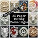 3D Paper Cutting Zodiac Signs Journal Paper, 3D Paper Cutting Zodiac ...
