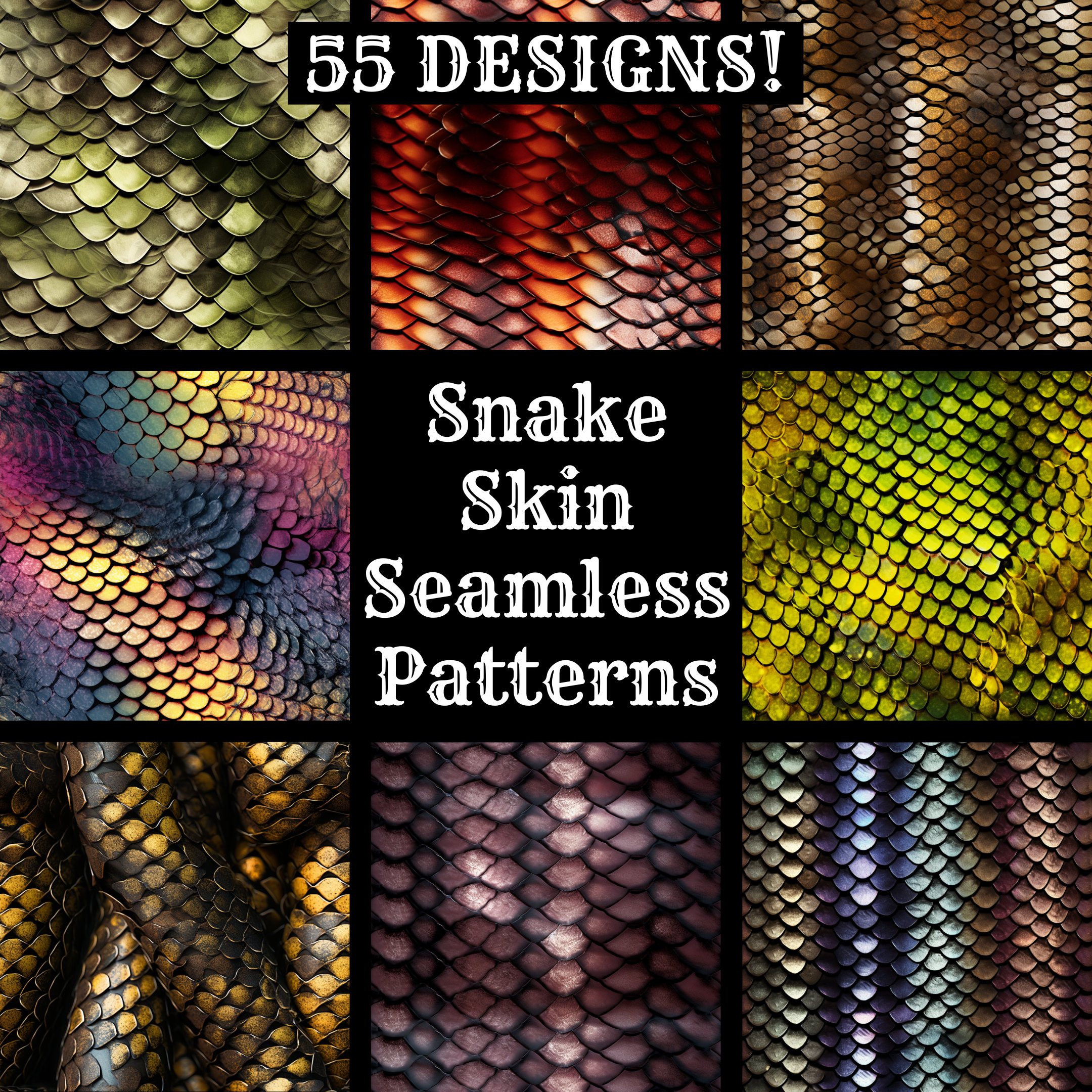 Snake Skin Seamless Digital Paper, Printable Scrapbook Paper Seamless ...