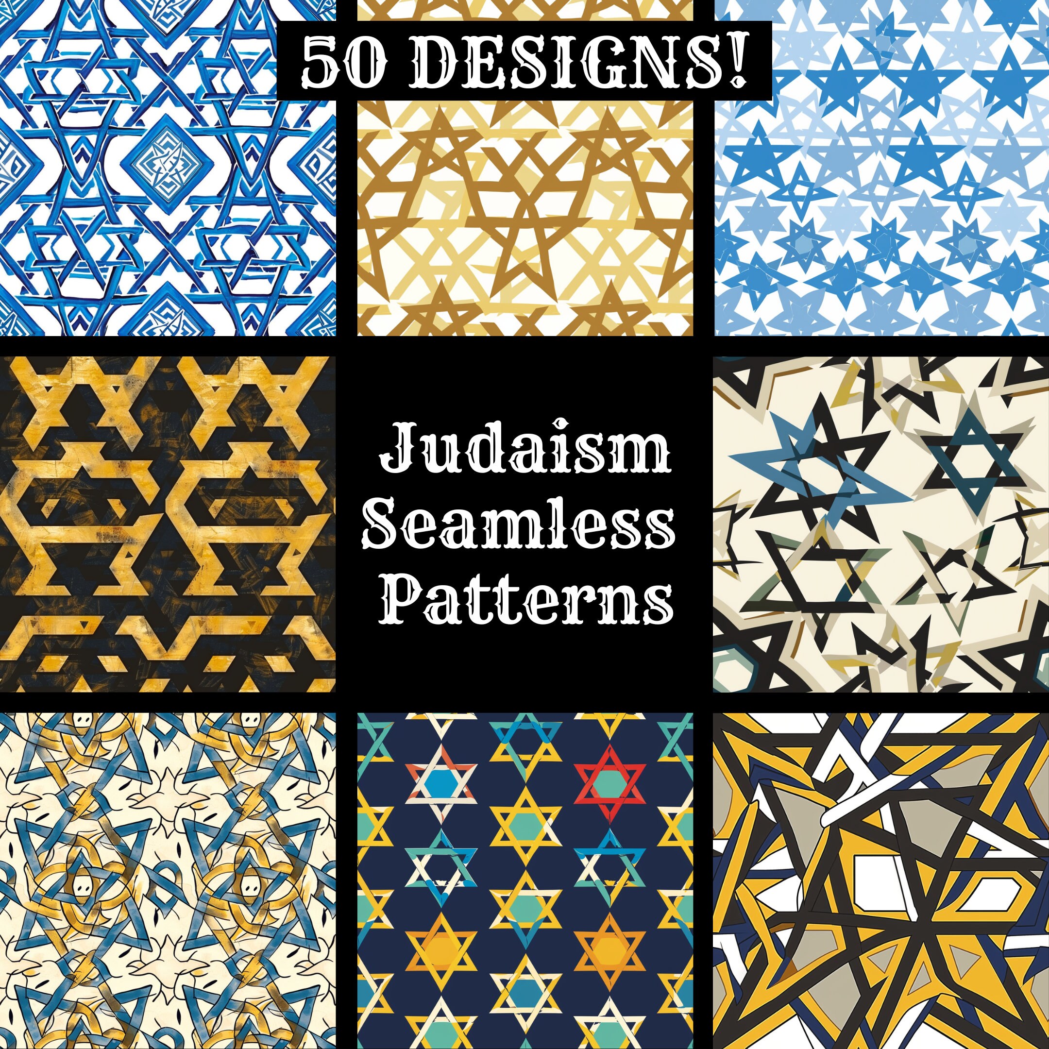 Judaism Seamless Pattern: Printable Scrapbook Paper (digital Download ...