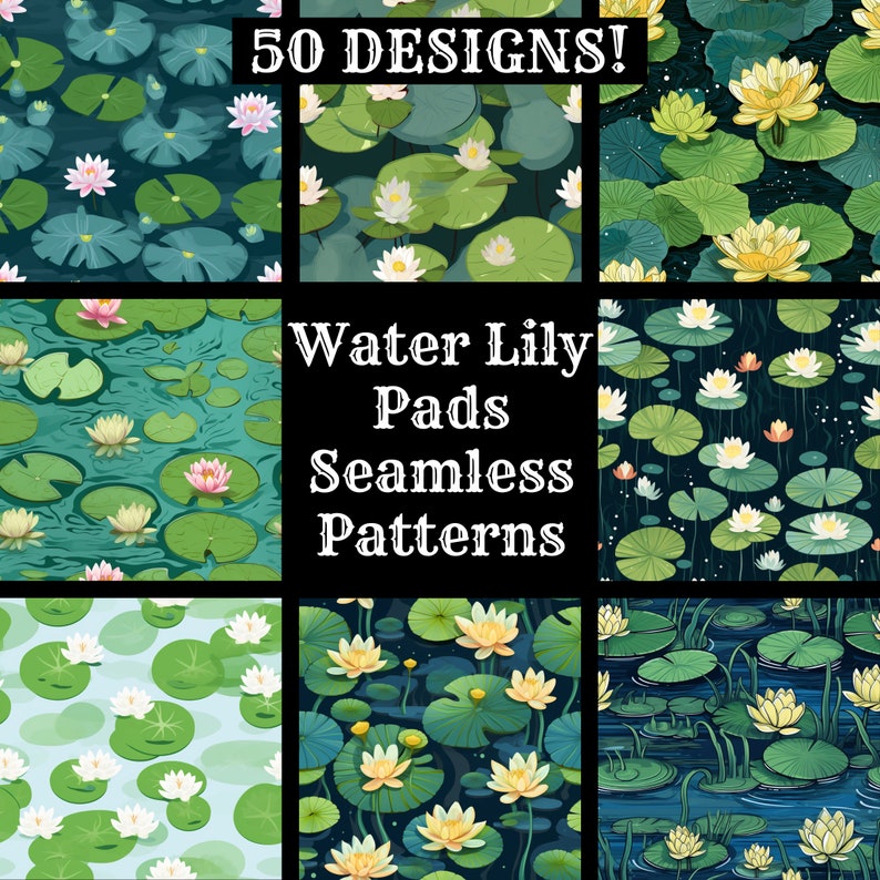 Water Lily Pads Seamless Pattern: Scrapbook Paper (digital Download) - Etsy