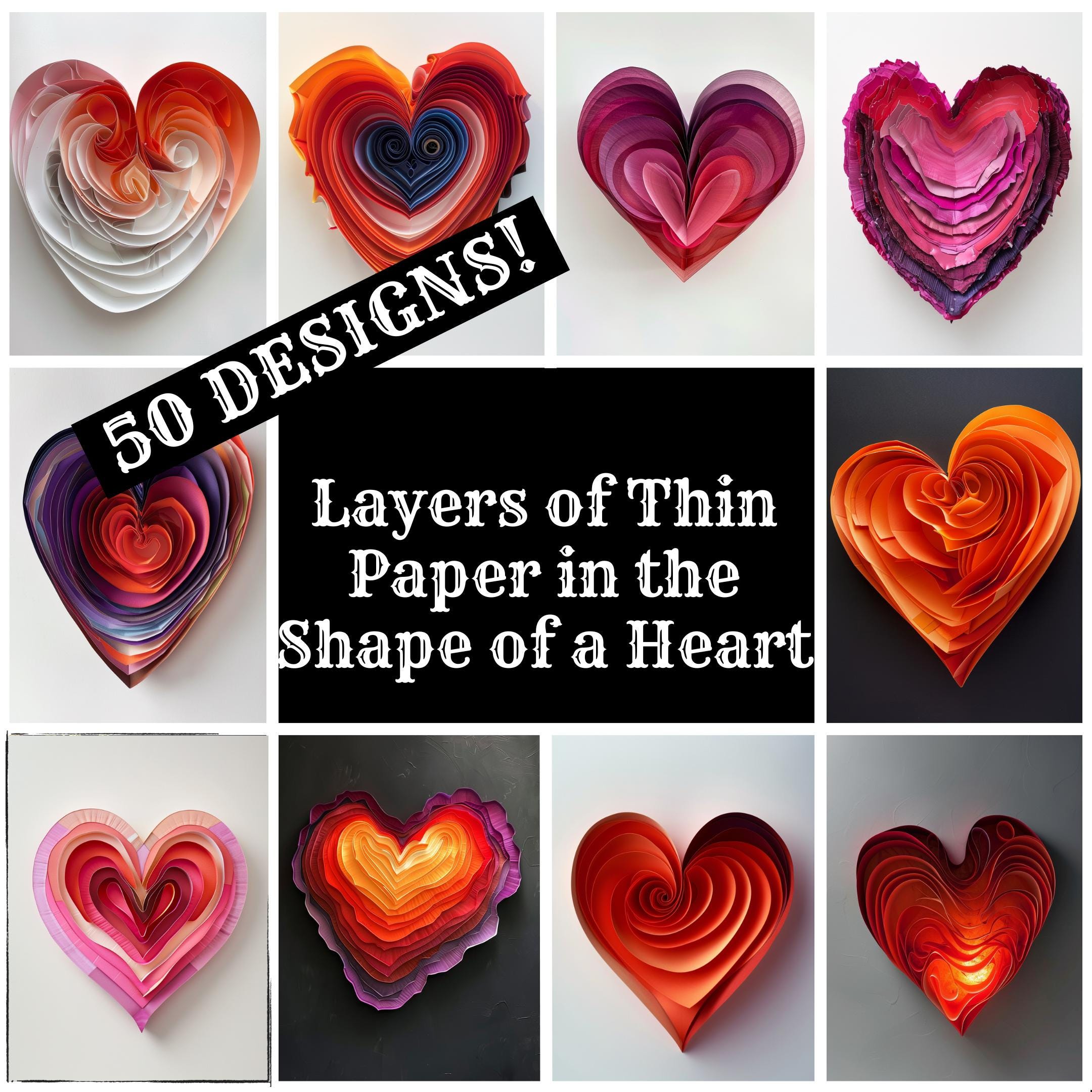 Heart Paper Layers: Vintage Journal Inserts (PNG Digital Download) - Etsy