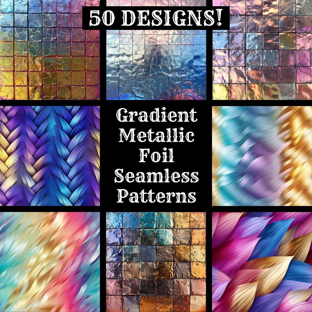 Gradient Metallic Foil Seamless Digital Paper, Gradient Metallic Foil ...