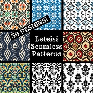 50 Leteisi Seamless Patterns: Printable Scrapbook Paper (digital ...
