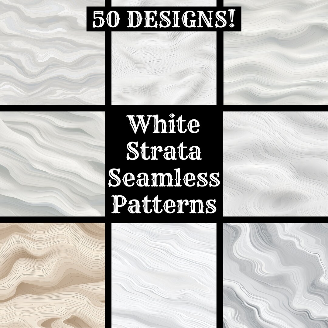 White Strata Seamless Digital Paper, Printable Scrapbook Paper Seamless ...