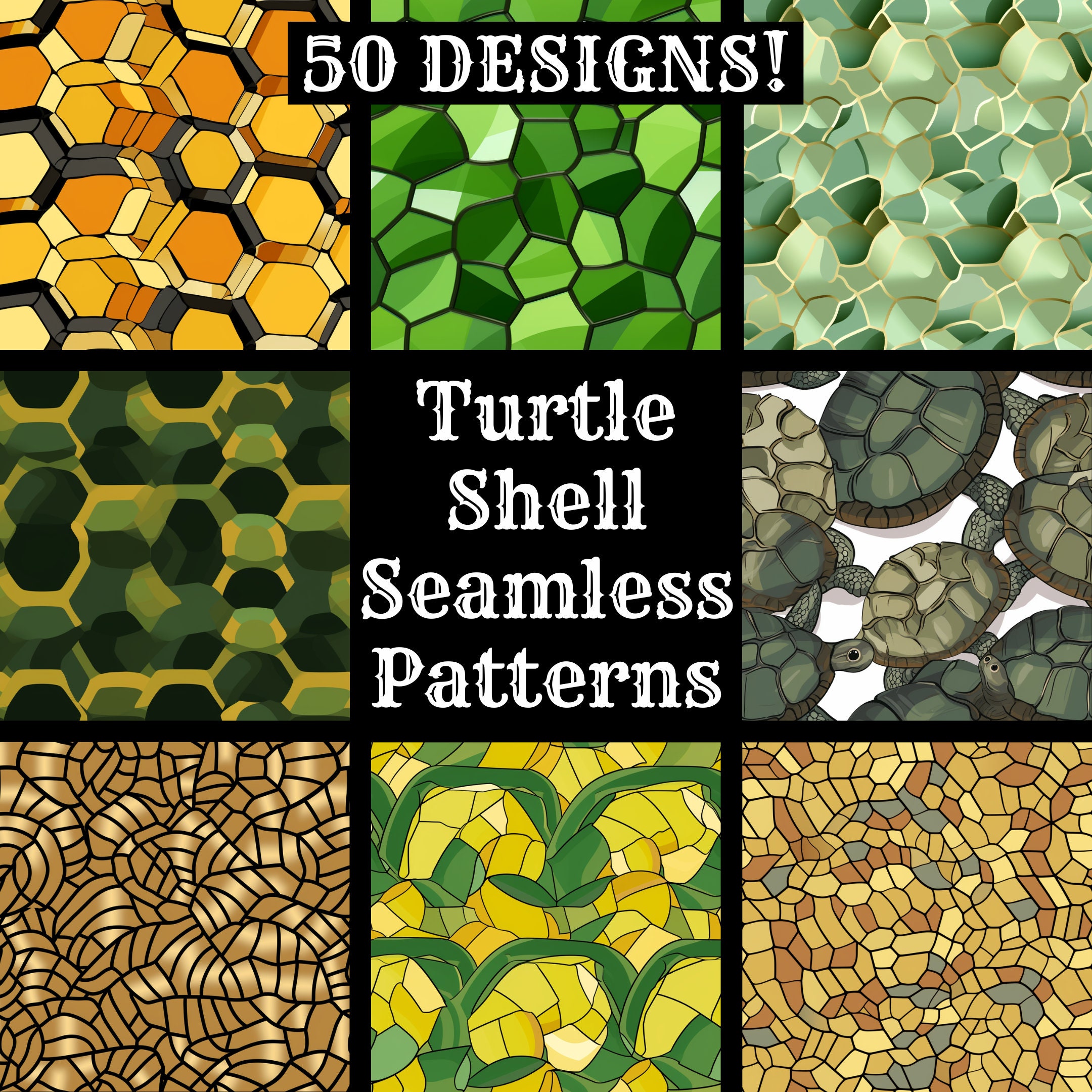 Turtle Shell Seamless Digital Paper, Printable Scrapbook Paper Seamless ...