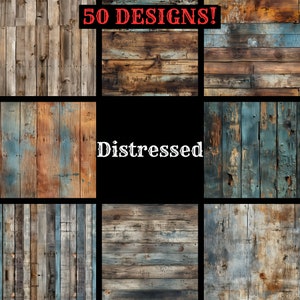 Seamless Distressed Wood Digital Paper Printable Scrapbook Paper Wood ...