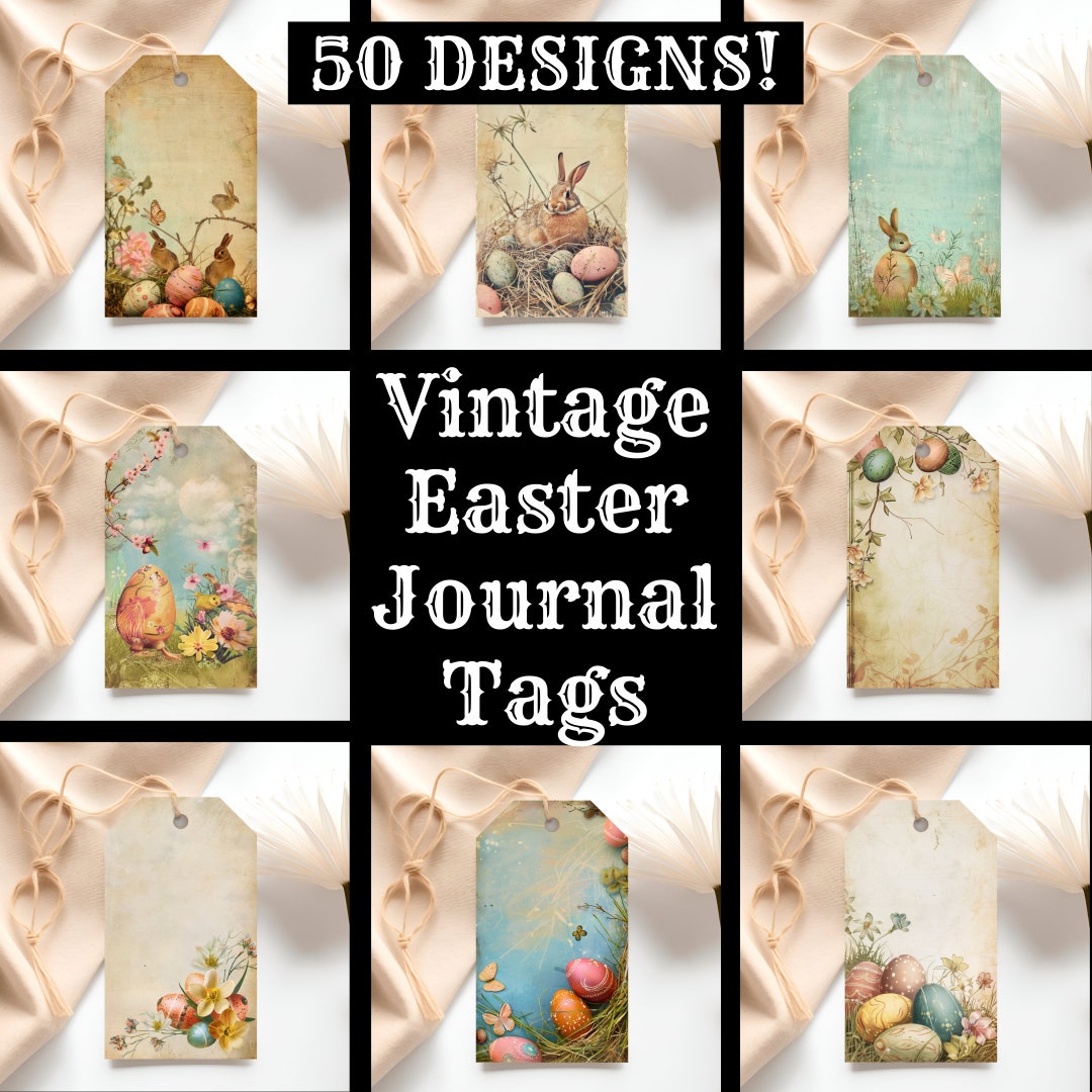 Vintage Easter Journal Tags, Vintage Easter Printable Tags Vintage ...