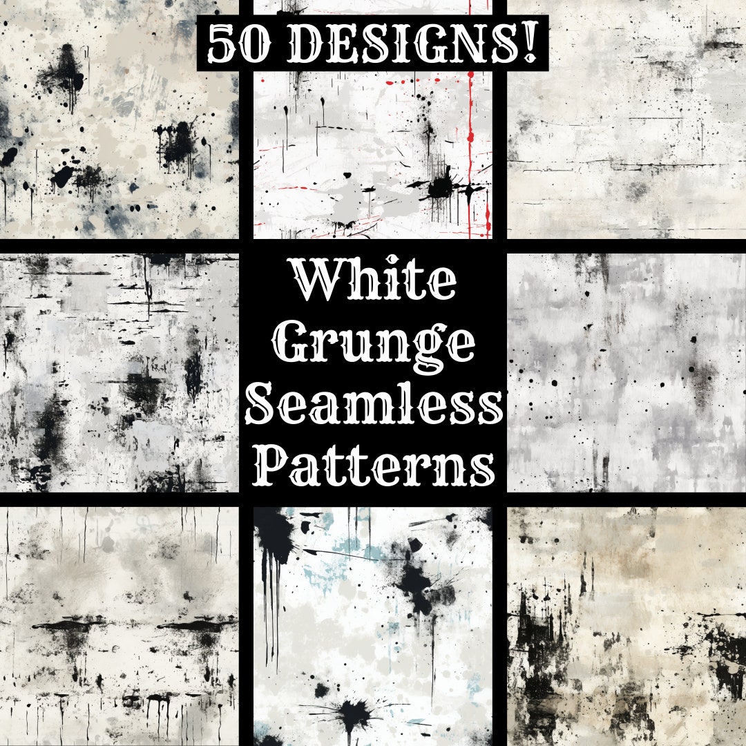 White Grunge Seamless Digital Paper, Printable Scrapbook Paper Seamless ...