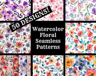 Watercolor Floral Digital Paper - SEAMLESS - Etsy