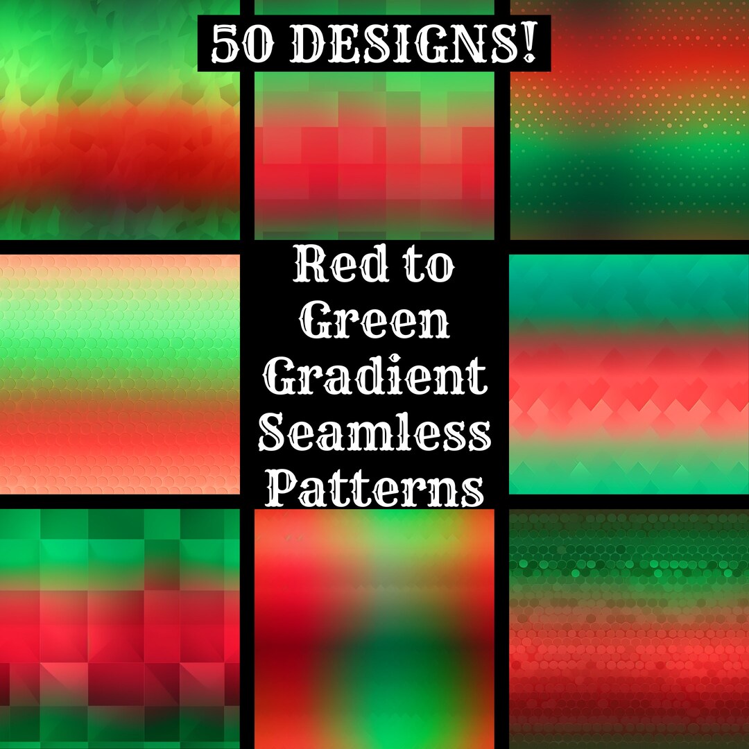 Red to Green Gradient Seamless Digital Paper, Printable Scrapbook Paper ...