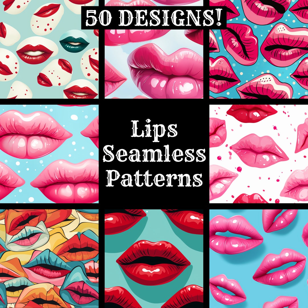 Lips Seamless Digital Paper, Printable Scrapbook Paper Seamless ...