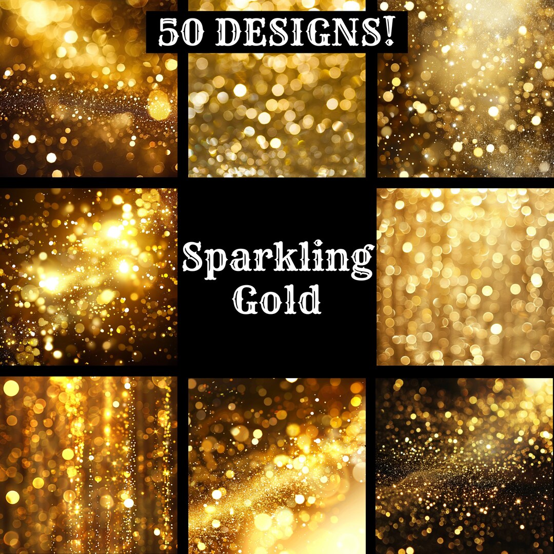 Sparkling Gold Paper, Sparkling Gold Printable Paper, Vintage Sparkling ...