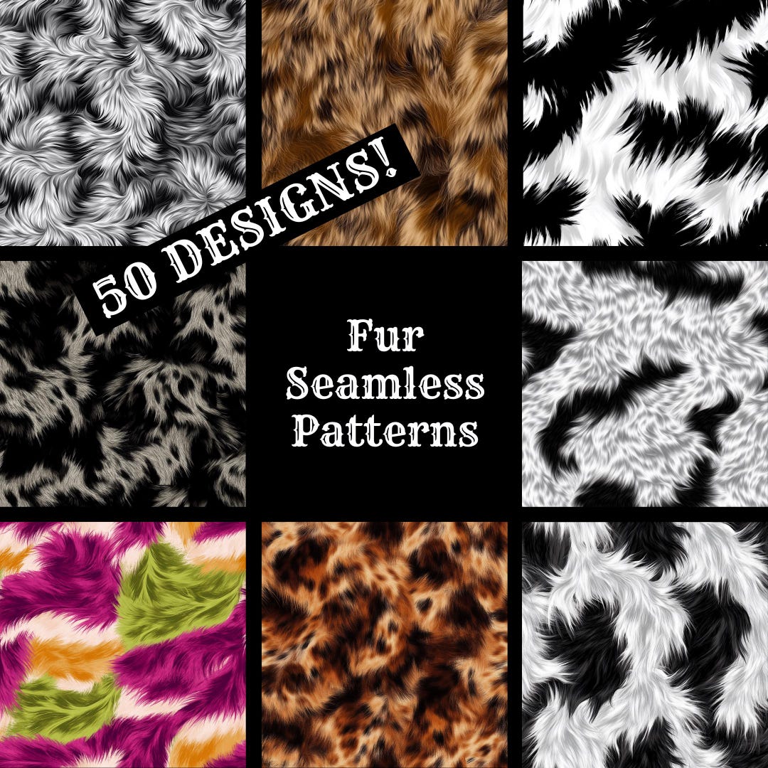 Fur Seamless Patterns: Printable Animal Textures (digital Download) - Etsy