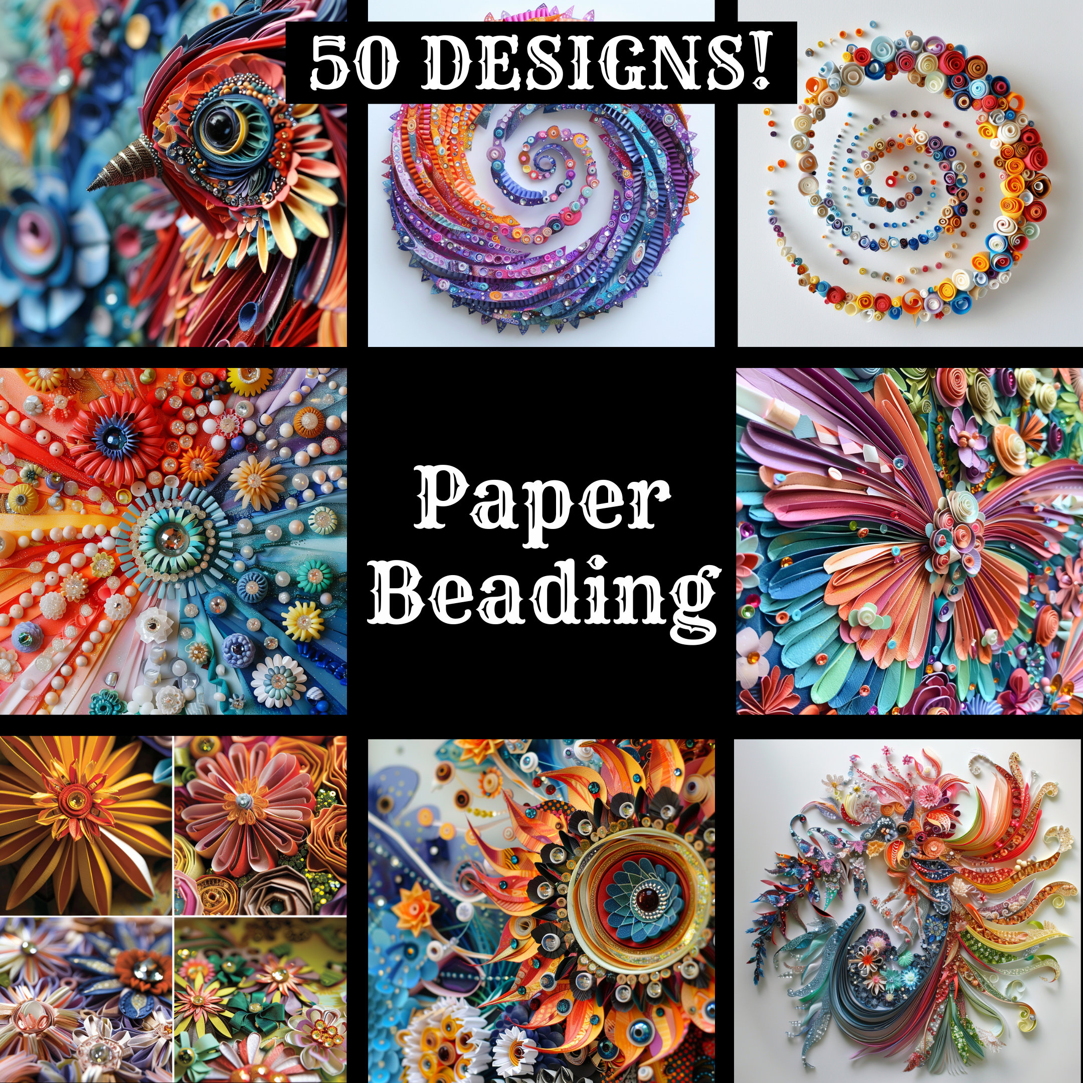 Paper Beading Digital Paper, Scrapbook Journal Inserts (PNG) - Etsy