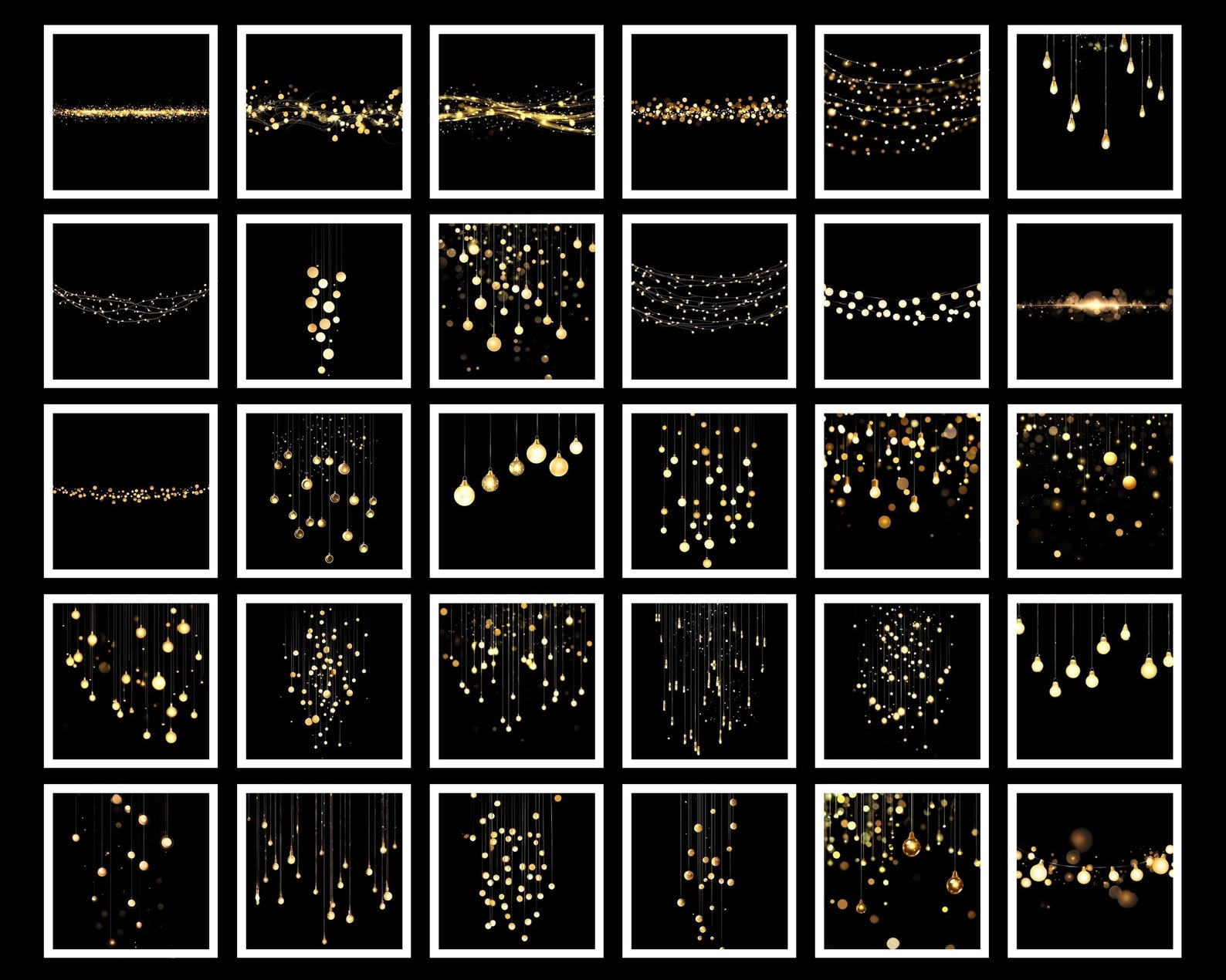 350 Bokeh String Light Photo Overlays: Twinkle Fairy Lights (PNG) - Etsy